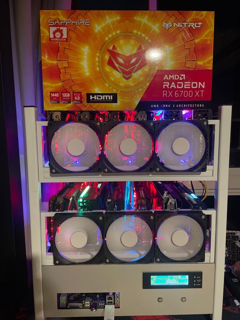 (OOS) 12 GPU Rig Frame with molex fans, Computers & Tech, Parts ...