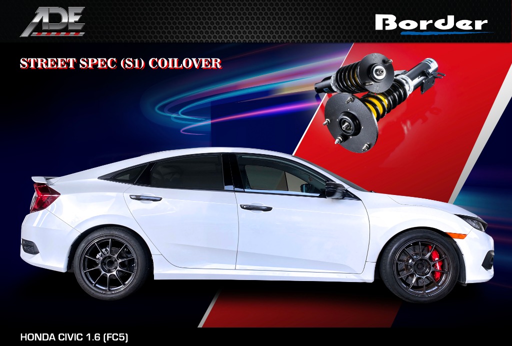 BORDER STREET SPEC (S1) COILOVER ON HONDA CIVIC 1.6 (FC5), Car ...