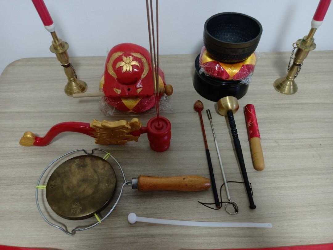 buddhist musical instrument chanting altar cloth 木鱼 引磬 铛子 手炉 桌围 烛台 ...