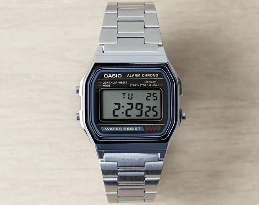 Casio A158WA-1D Vintage Digital Quartz A158WA-1D Steel Watch A158 Brand New, Men's Fashion ...