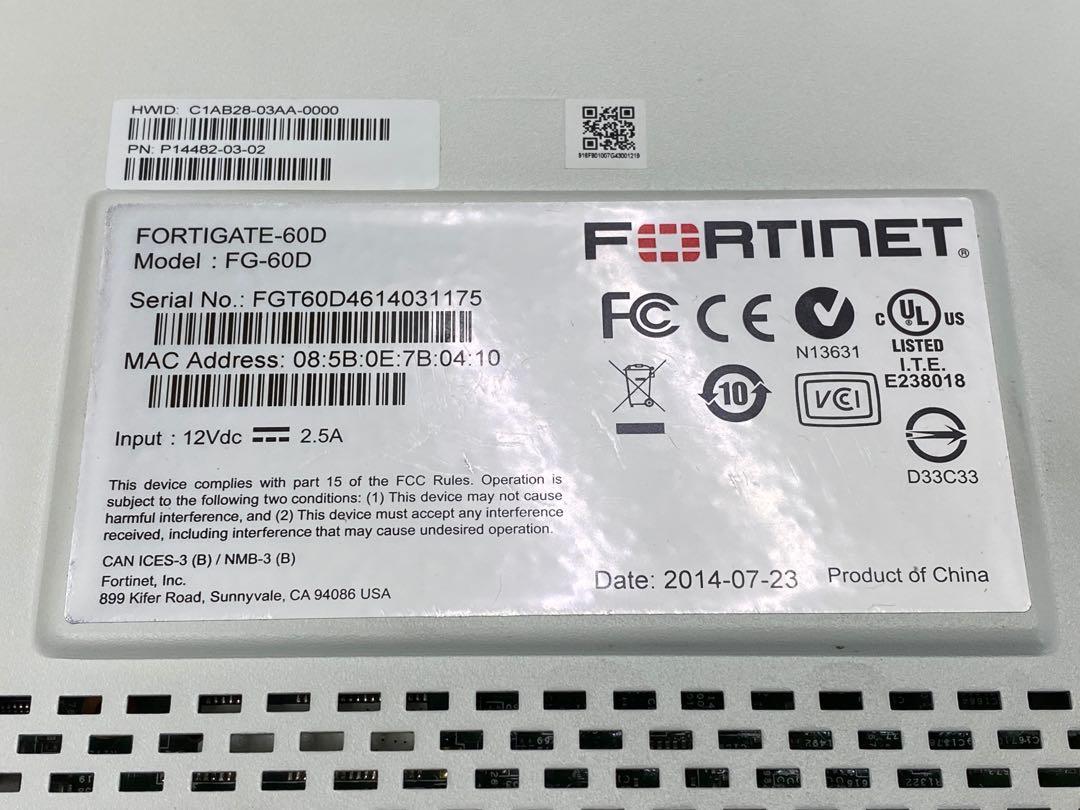 Fortigate FG-60D, Computers & Tech, Parts & Accessories, Networking on ...