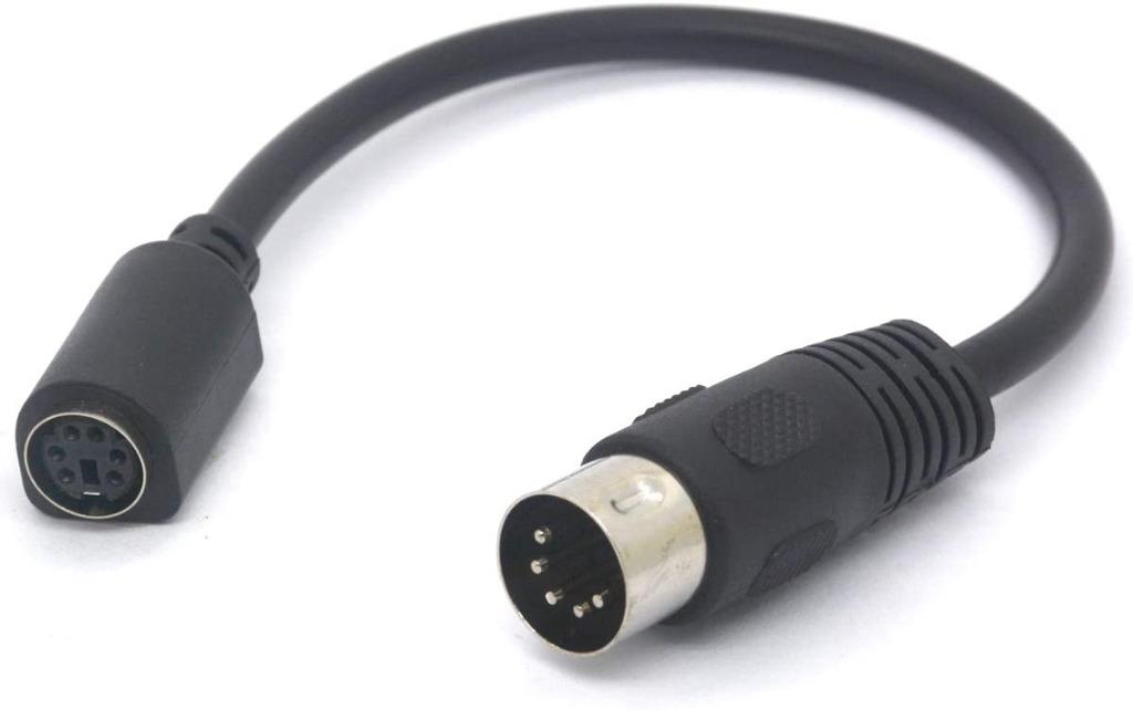 FreeDelivery PS/2 to AT Keyboard Cable Adapter - 6 Pin Mini Din Male to ...