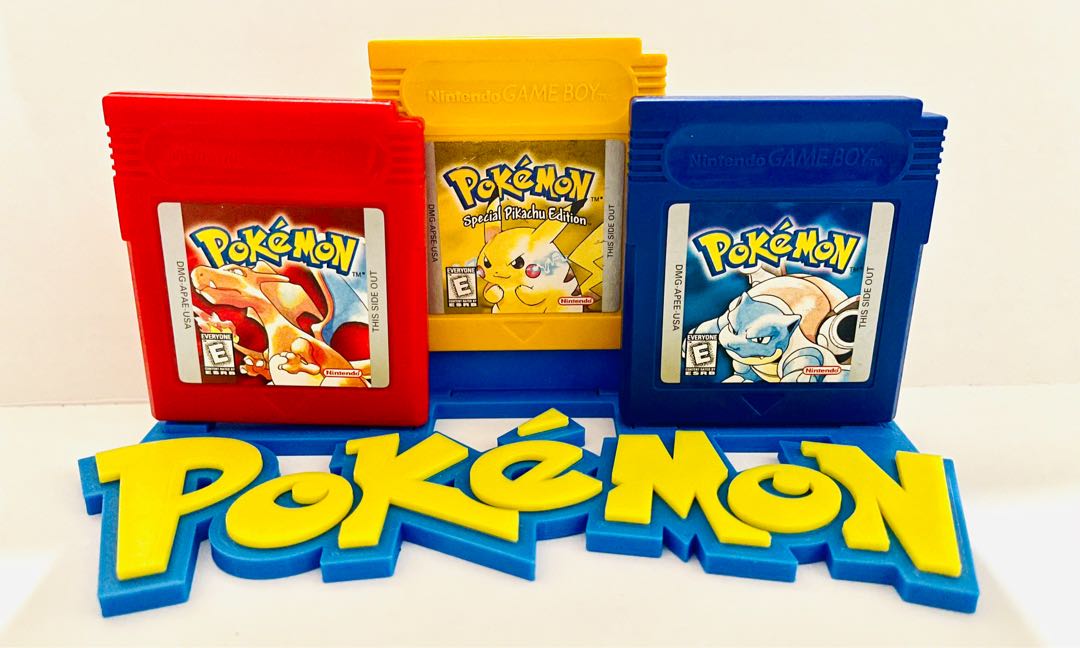 Gameboy Pokemon Gen1 with 3D print stand, Video Gaming, Video Games ...
