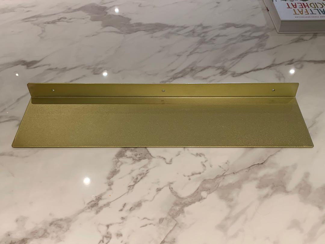 Gold metal display ledge, Furniture & Home Living, Furniture, Shelves ...