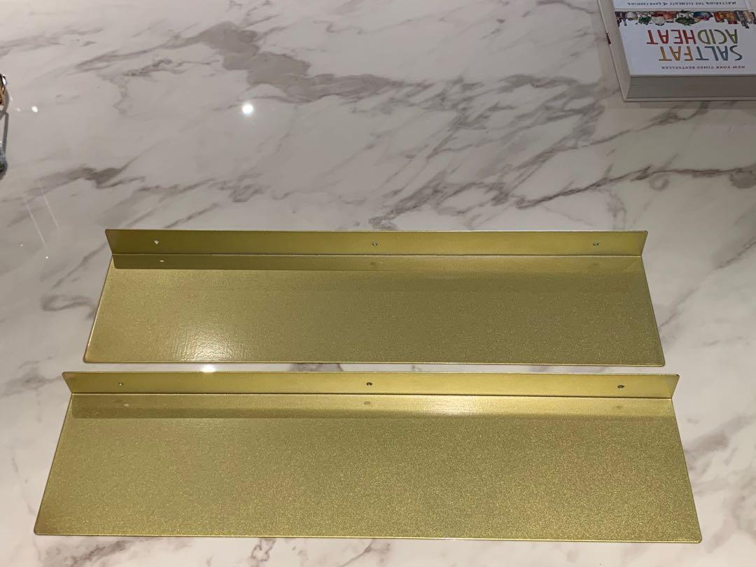 Gold metal display ledge, Furniture & Home Living, Furniture, Shelves ...