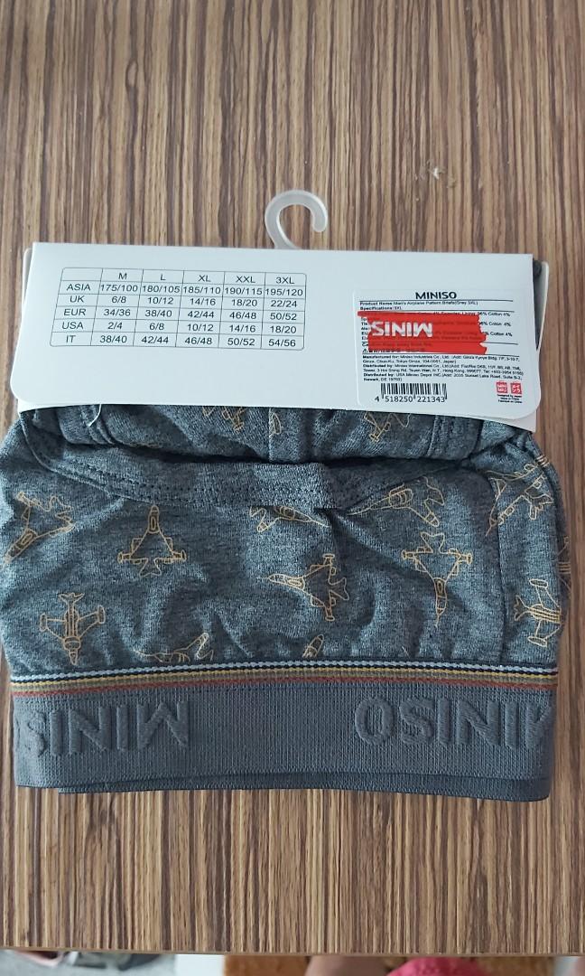 Miniso underwear boxer 3XL size, Men's Fashion, Bottoms, New Underwear ...