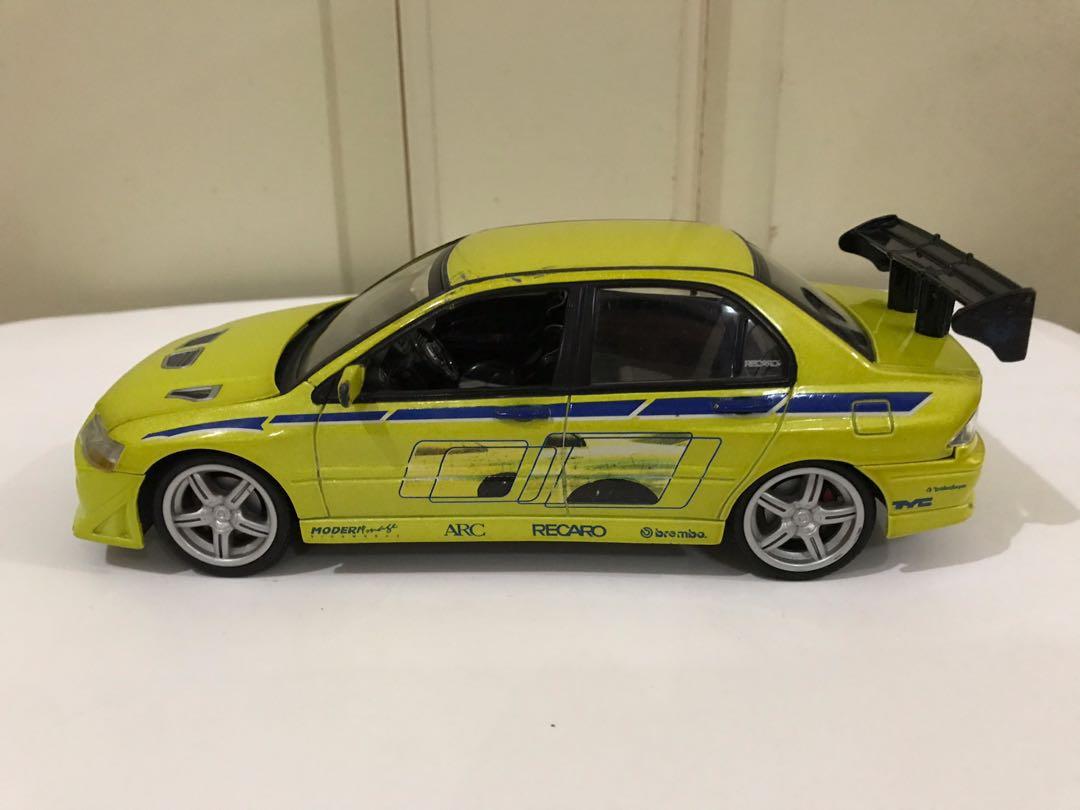 Mitsubishi Lancer Evo Fast and furious 1:24 scale diecast toycar ...