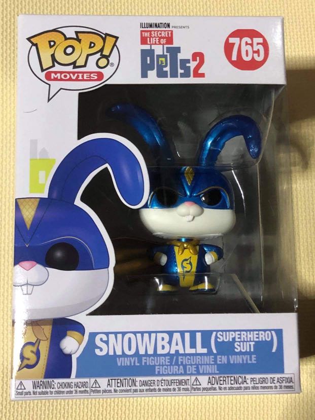 Secret Life of Pets 2 Funko Pop - Snowball (Superhero Suit) #765 ...