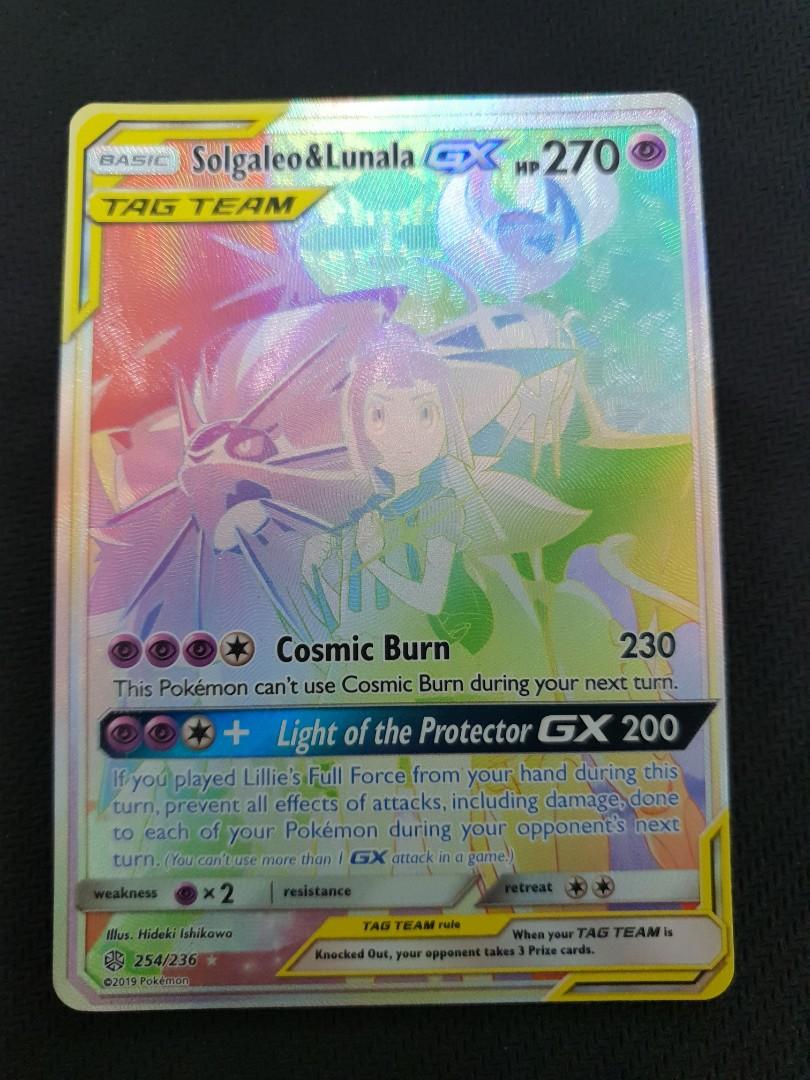 Solgaleo Lunala Gx Rainbow Rare, Hobbies & Toys, Toys & Games on Carousell