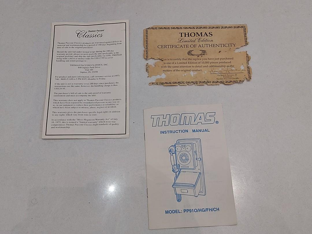Thomas Edison Wall Mounted telephone limited Ed, Furniture & Home ...