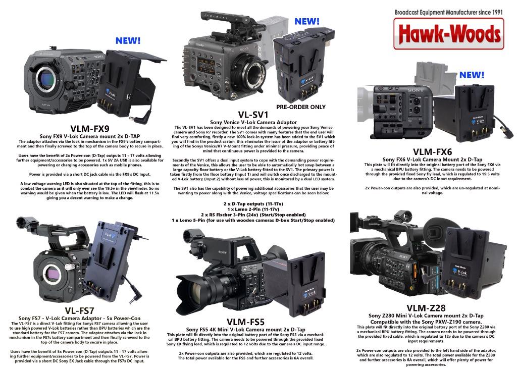 VLM-Z28 Sony Z280 Mini V-Lok 4K camcorder Camera mount 2x D-Tap ...