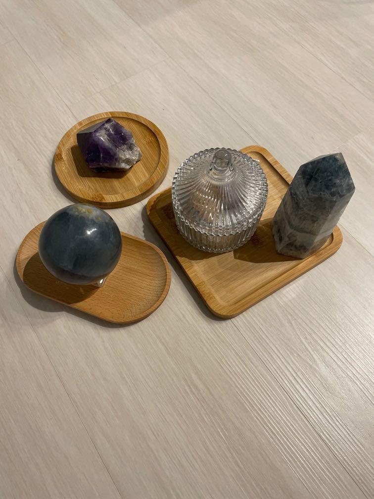 Wooden display plates trays muji look, Furniture & Home Living, Home ...