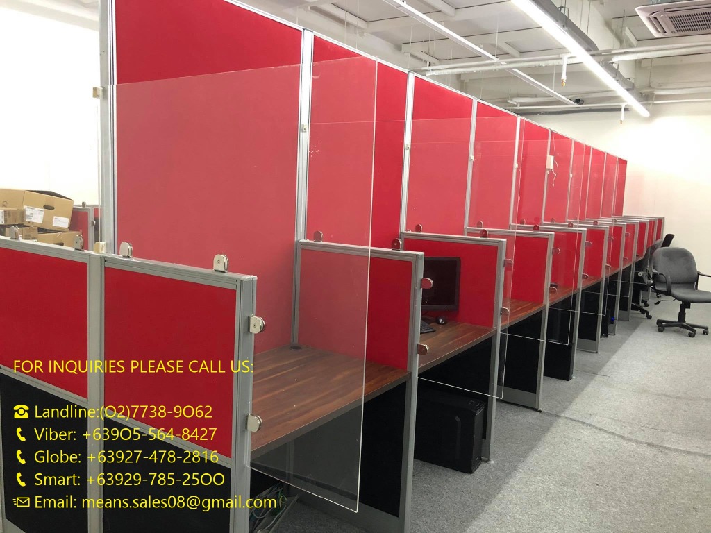 WORKSTATION FULL FABRIC ACRYLIC CLEAR OFFICE PARTITIONS, Furniture ...