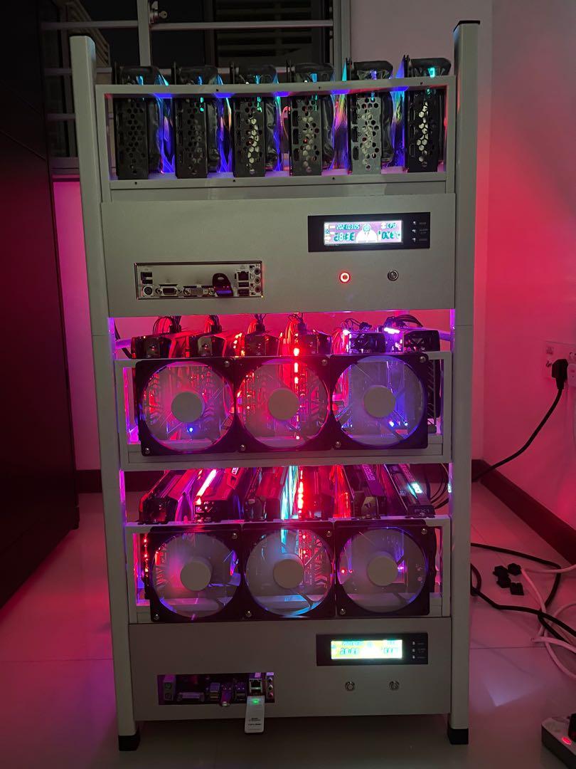 (OOS) 12 GPU Rig Frame with molex fans, Computers & Tech, Parts ...