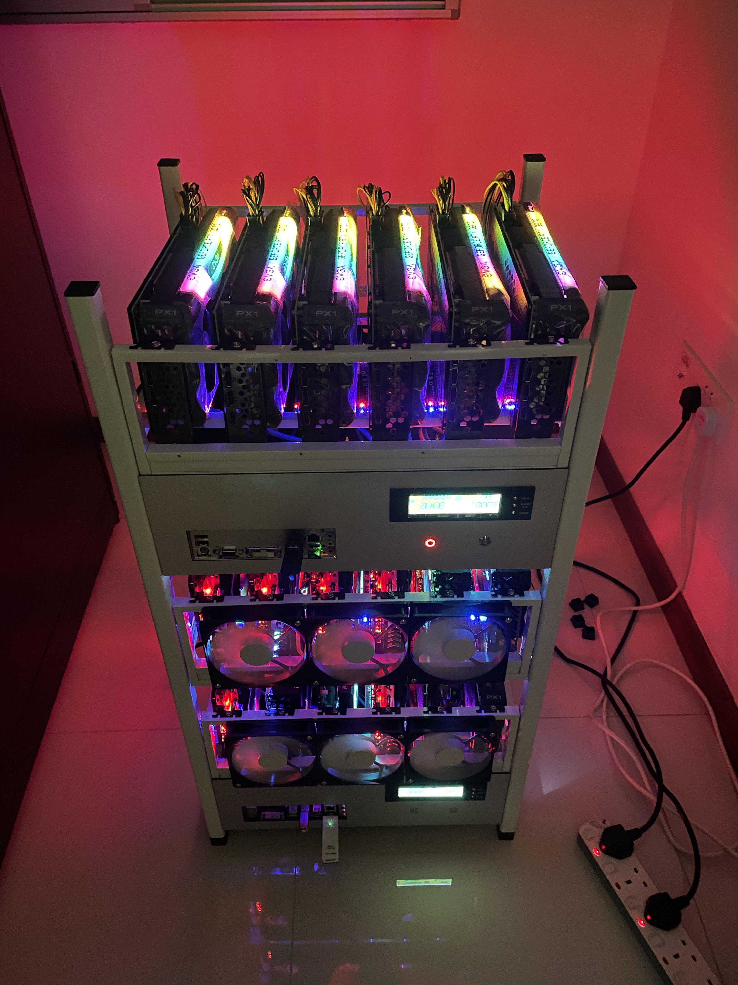 (OOS) 12 GPU Rig Frame with molex fans, Computers & Tech, Parts ...