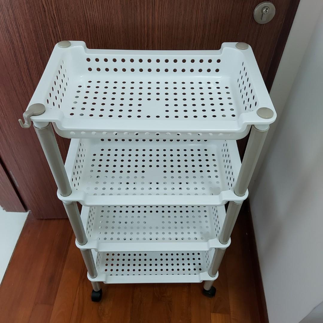 4 Tier Plastic Rack, Furniture & Home Living, Furniture, Shelves ...