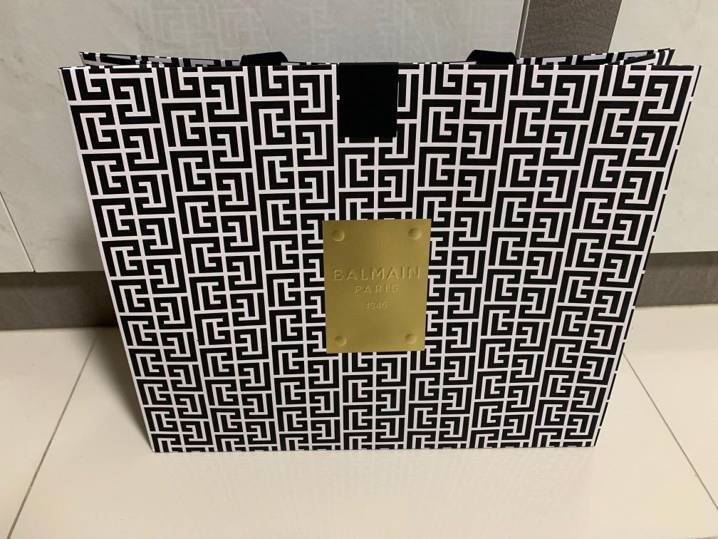 Balmain Monogram Paper Bag, Luxury, Bags & Wallets on Carousell