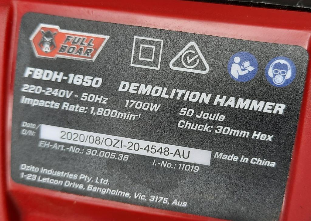 Full Boar Demolition Breaker/Jackhammer, Commercial & Industrial ...