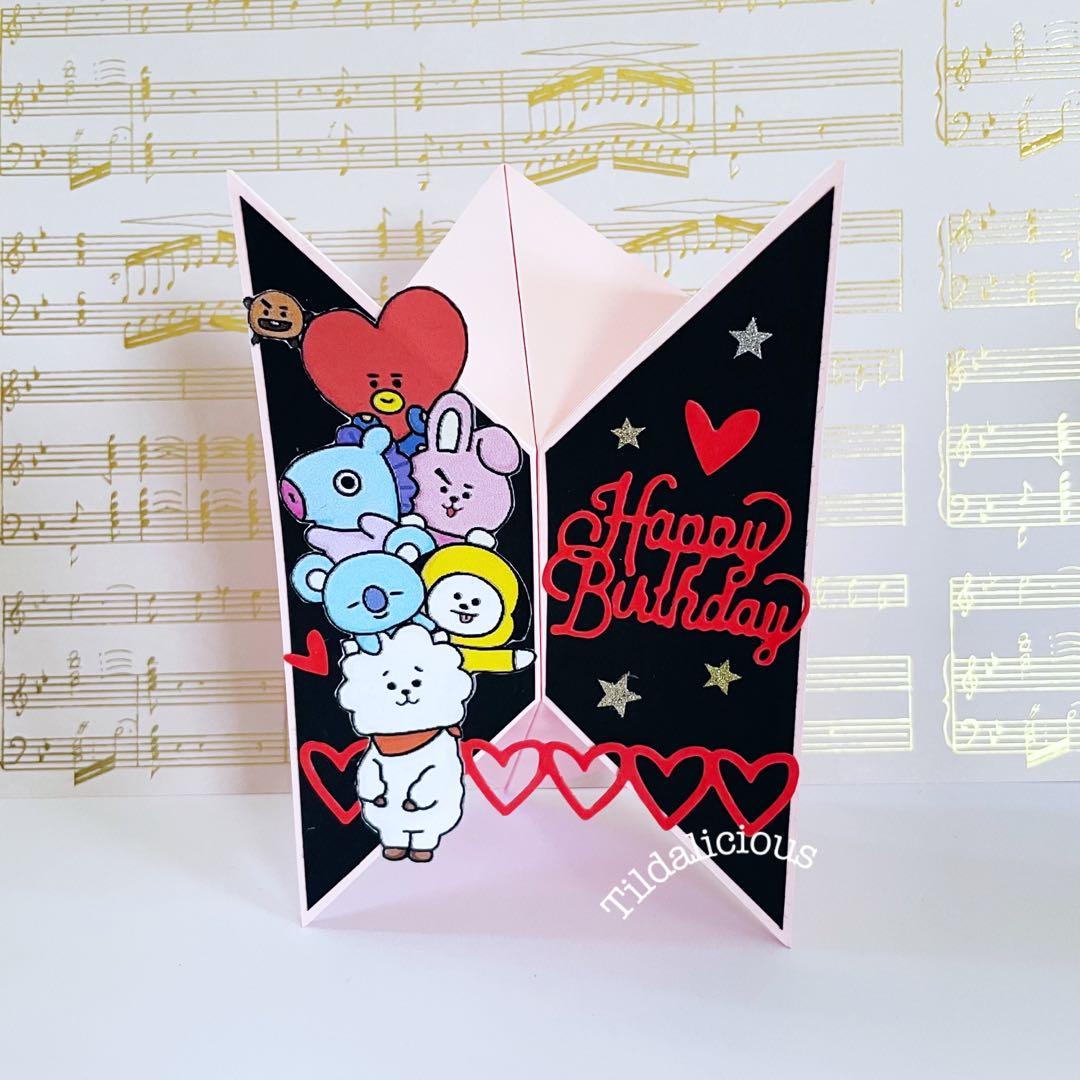 Handmade BT21 Happy Birthday Cards, Hobbies & Toys, Stationery & Craft ...