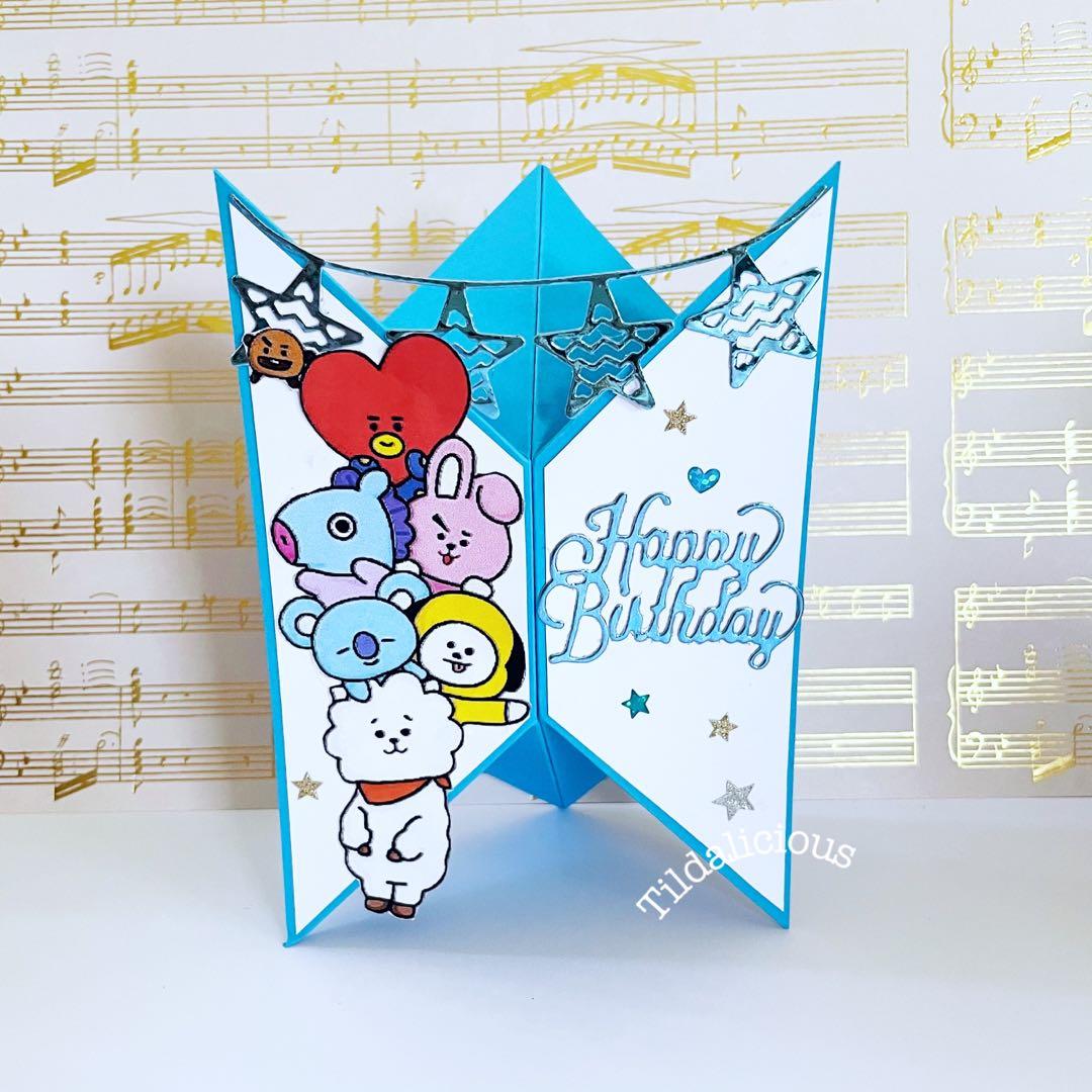 Handmade BT21 Happy Birthday Cards, Hobbies & Toys, Stationery & Craft ...
