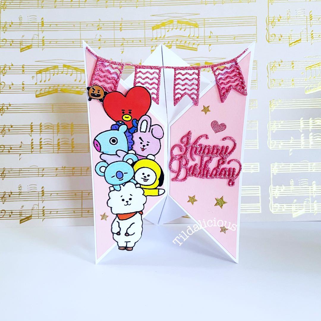 Handmade BT21 Happy Birthday Cards, Hobbies & Toys, Stationery & Craft ...