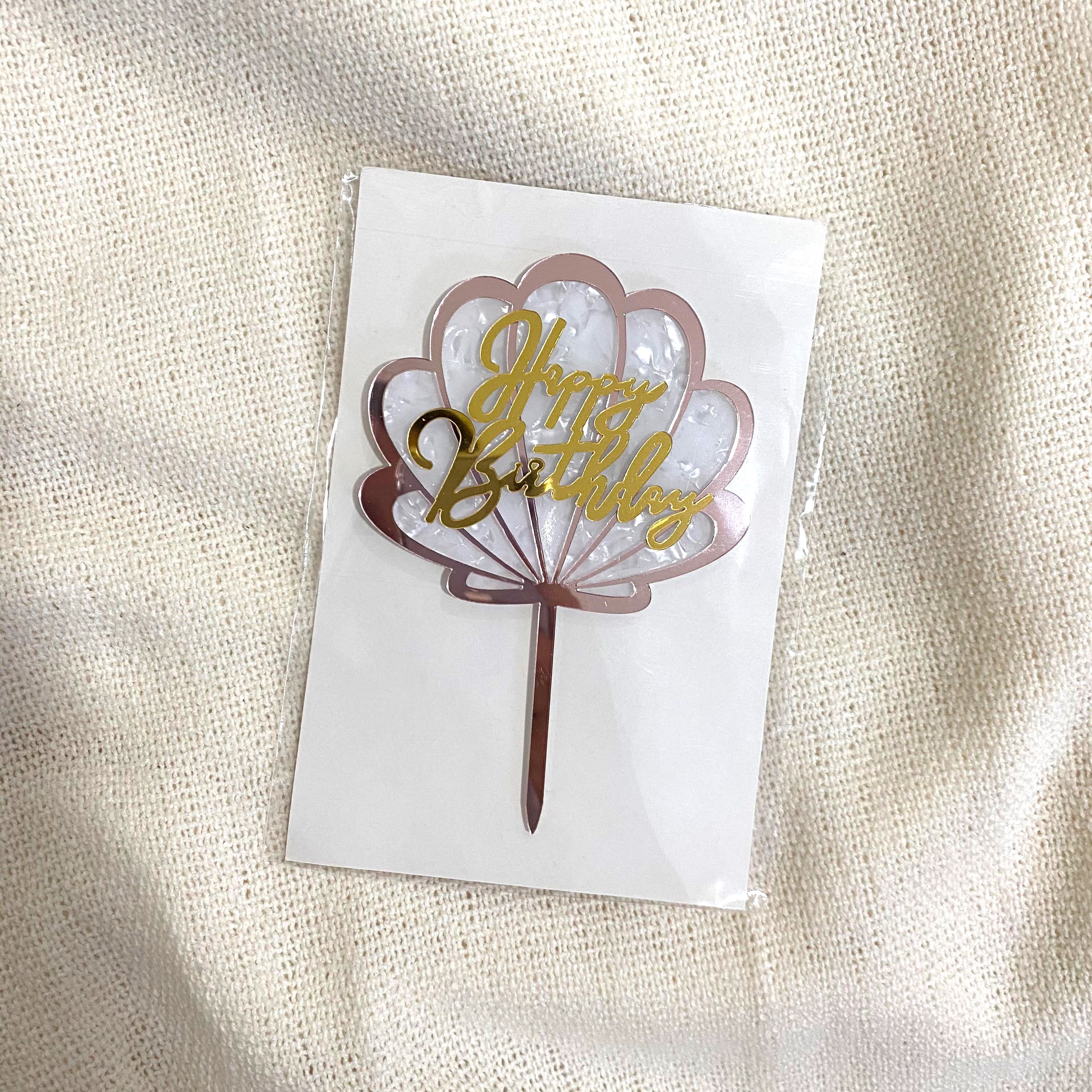 Seashell Happy Birthday Cake Topper, Hobbies & Toys, Stationery & Craft ...