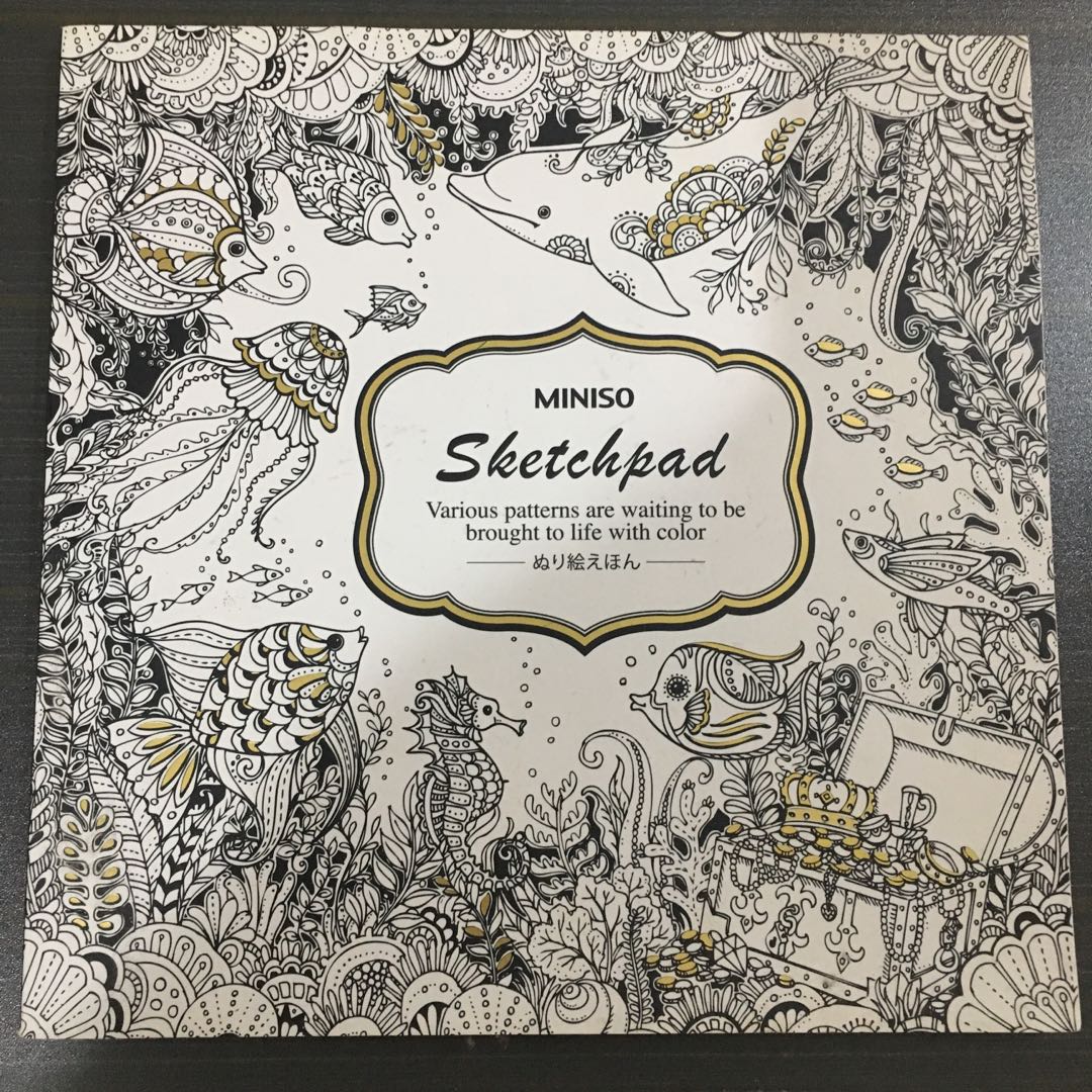 Miniso Sketchpad Coloring Book, Hobbies & Toys, Stationary & Craft, Art ...