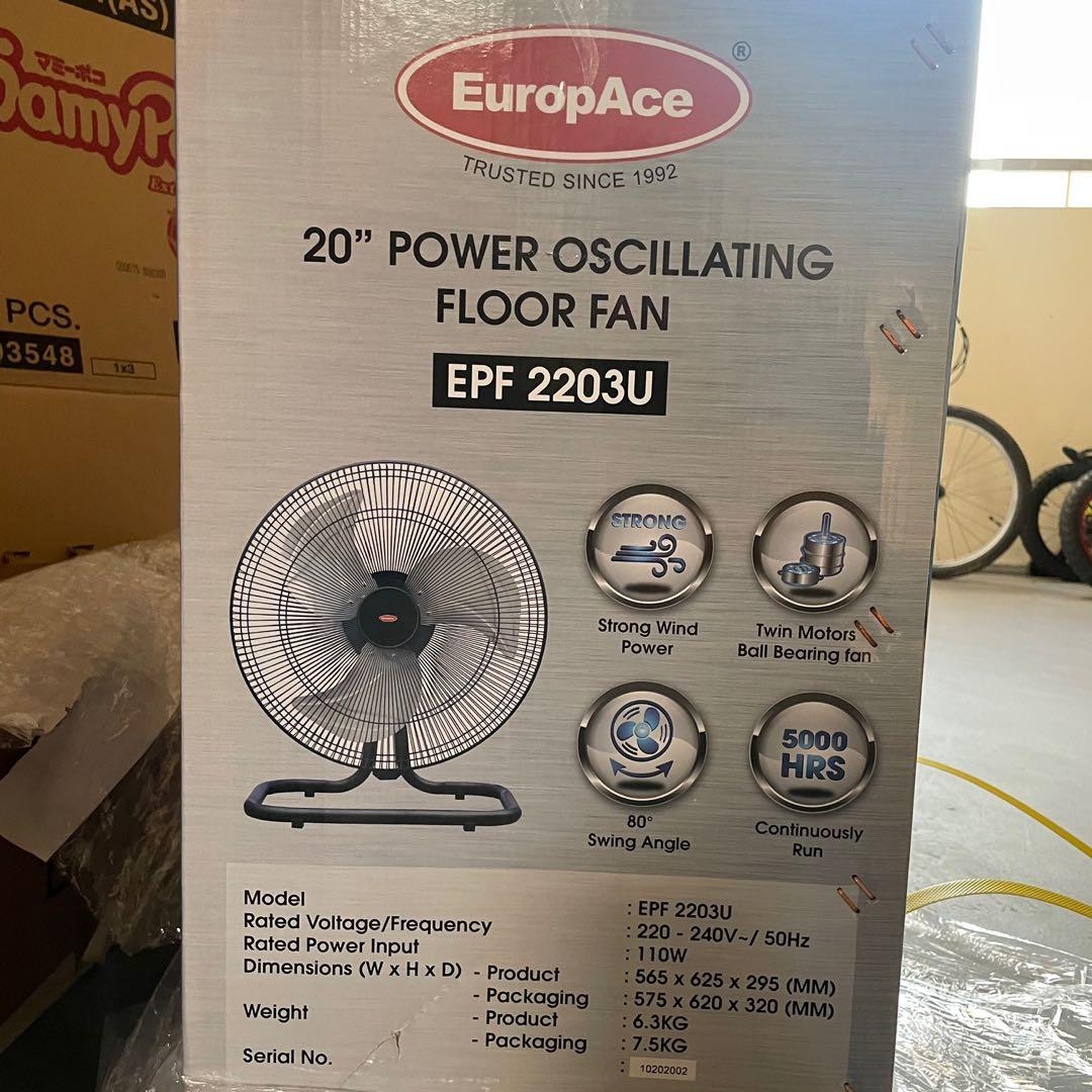 Oscillating floor fan (EuropAce), Furniture & Home Living, Lighting ...