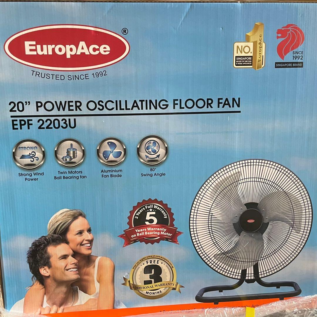 Oscillating floor fan (EuropAce), Furniture & Home Living, Lighting ...