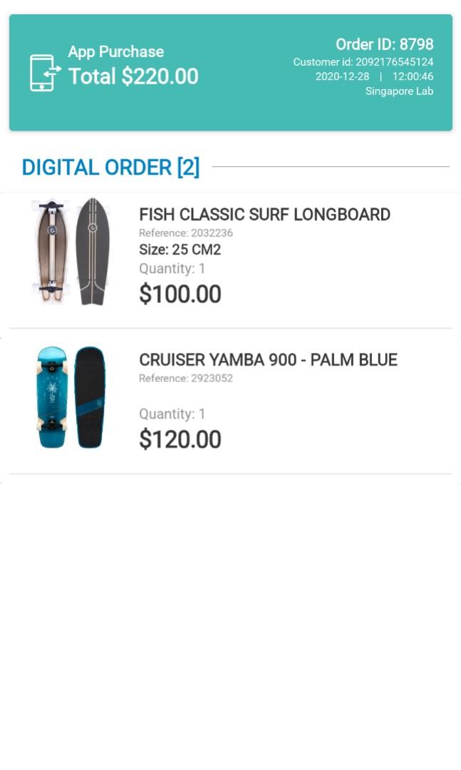 Oxelo Fish Classic Surf Longboard Skateboard, Sports Equipment, Sports ...