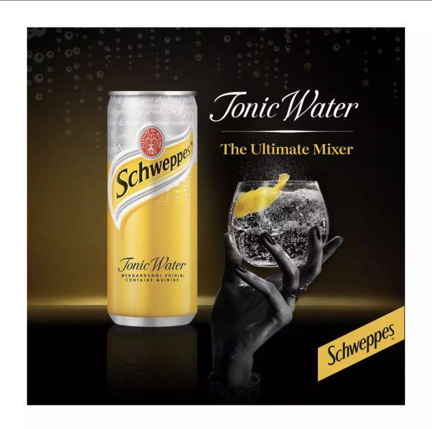 Schweppes Tonic Water (24cans Pack), Health & Nutrition, Health ...