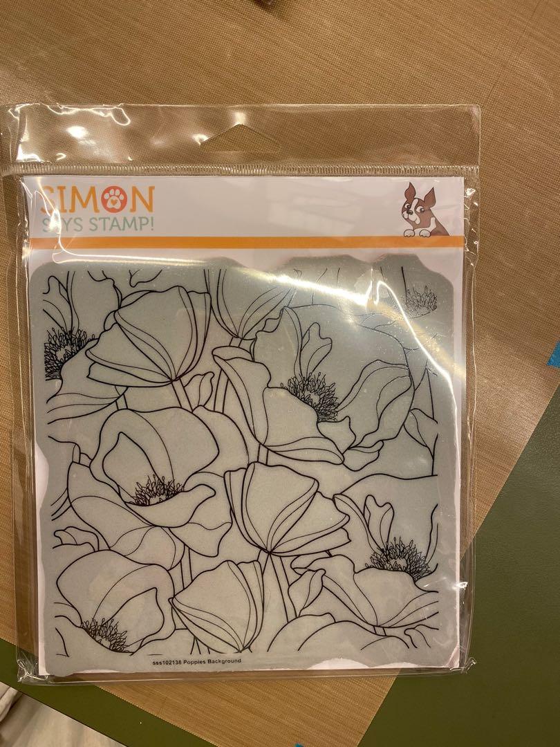 Simon says background flower cling stamp, Hobbies & Toys, Stationery ...