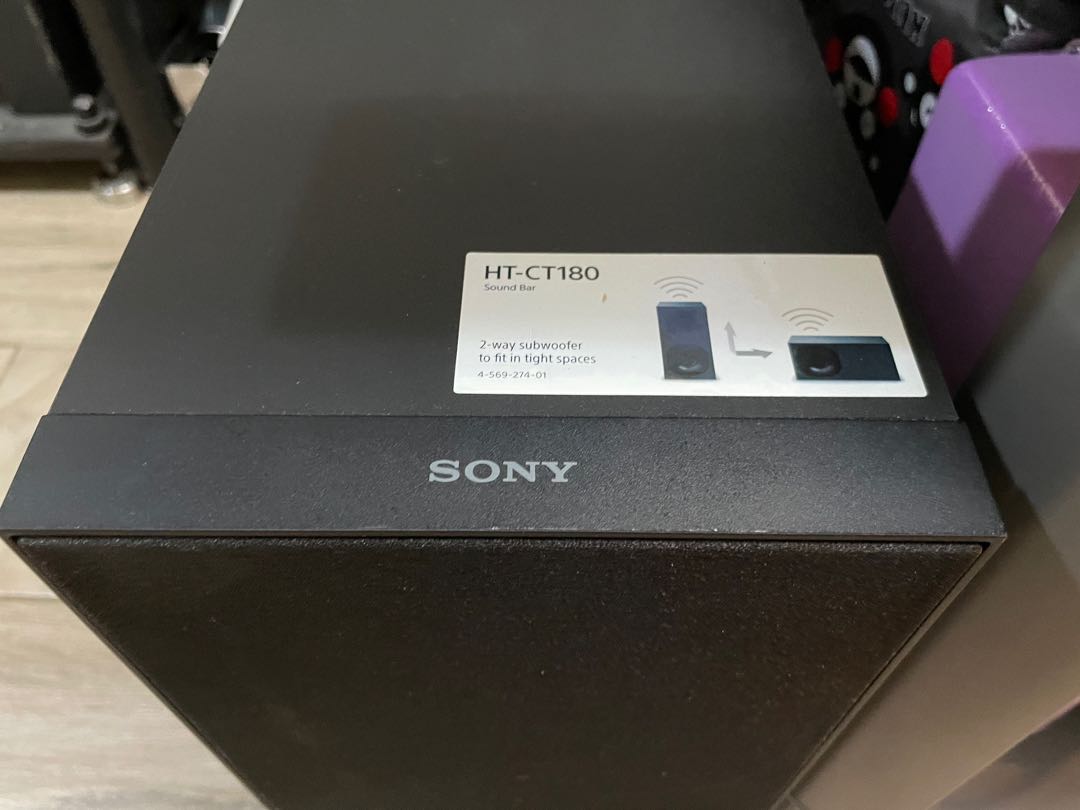 Sony HT CT-180 soundbar+subwoofer, 音響器材, Soundbar、揚聲器、藍牙喇叭、耳擴 - Carousell