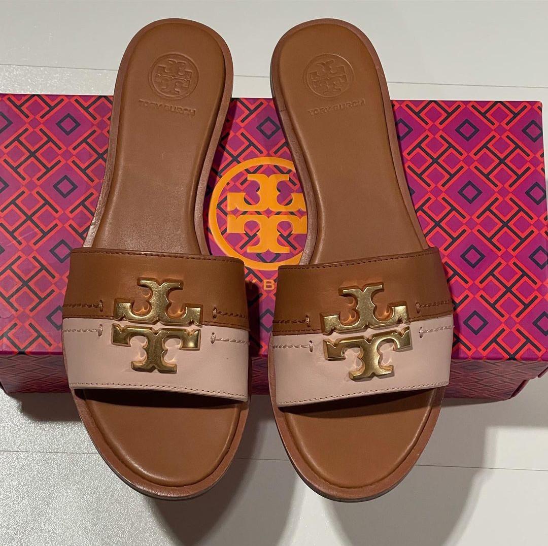 Tory Burch Everly Slide, Women's Fashion, Footwear, Flats & Sandals on ...