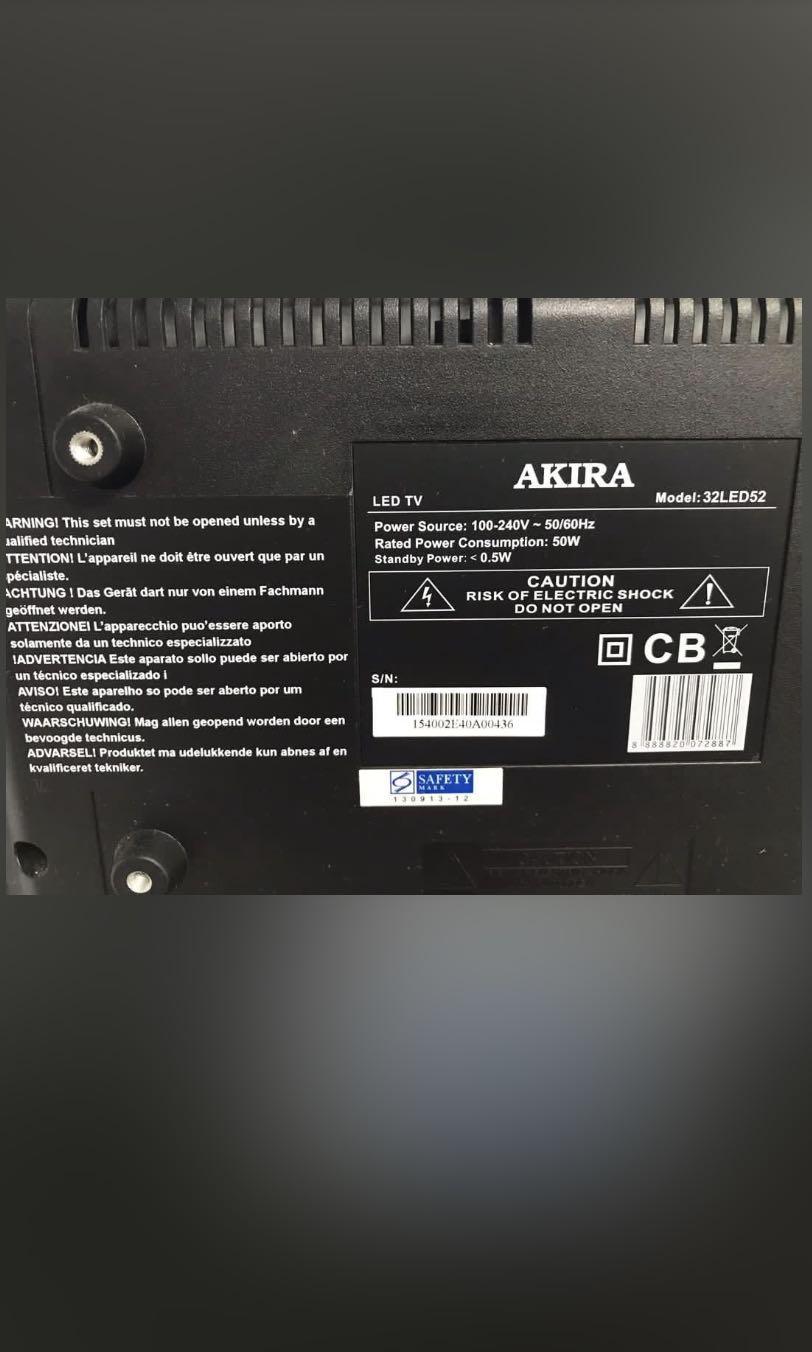 TV 32 inch LED Akira, TV & Home Appliances, TV & Entertainment, TV on ...