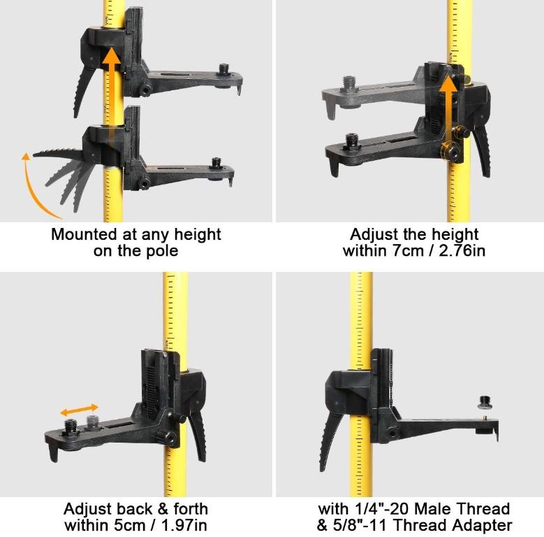 V131 Huepar Laser Mounting Pole 3.7m/12ft for Rotary and Line Lasers ...