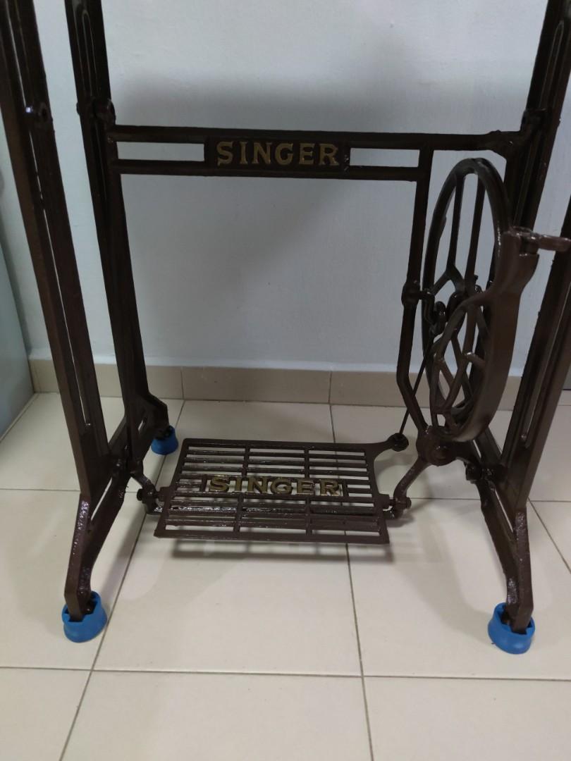 Antique sewing machine stand / granite top, Furniture & Home Living ...