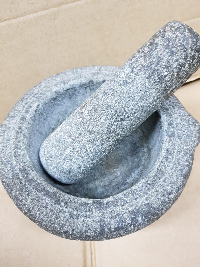 Vintage stone mortar pestal batu lesong pounder, Furniture & Home ...