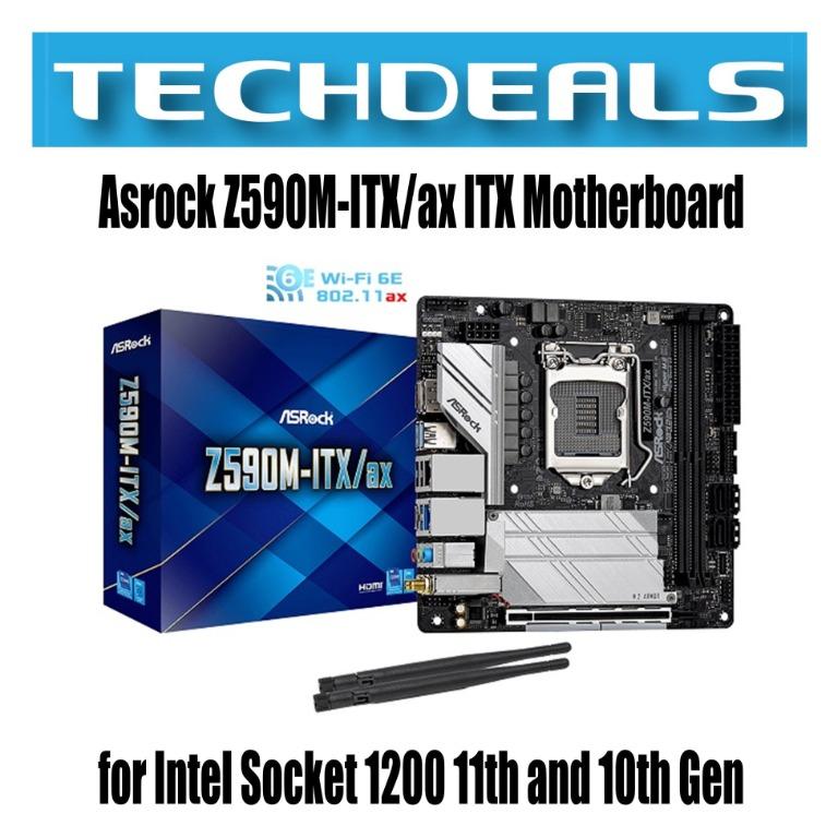 Asrock Z590M-ITX/ax ITX Motherboard for Intel Socket 1200 11th and 10th ...