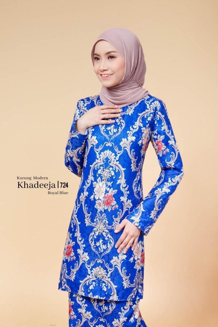 BAJU KURUNG RAYA BLACK ROYAL BLUE, Women's Fashion, Muslimah Fashion ...