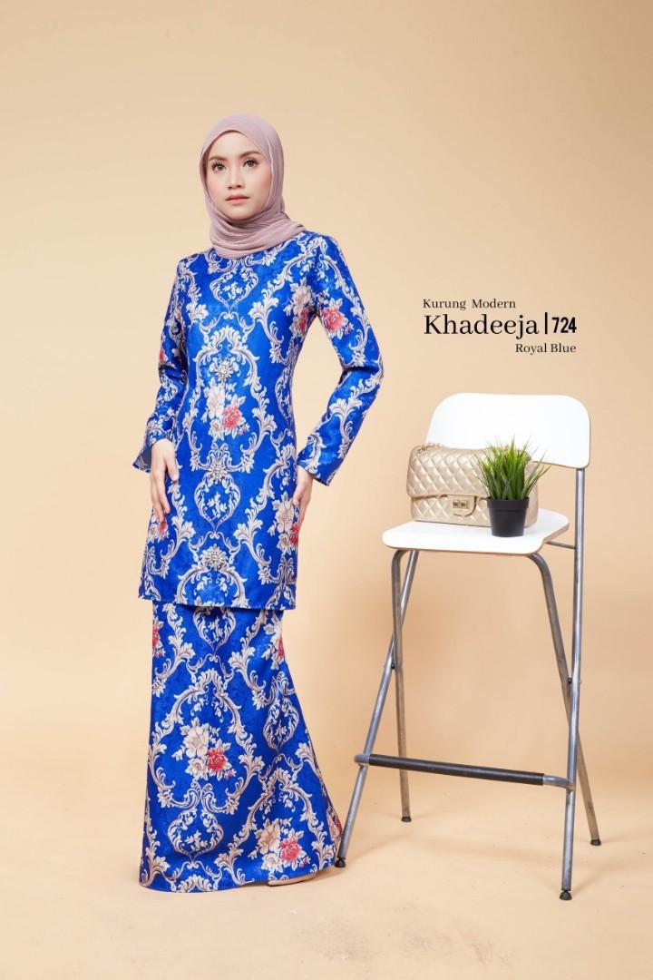 BAJU KURUNG RAYA BLACK ROYAL BLUE, Women's Fashion, Muslimah Fashion ...