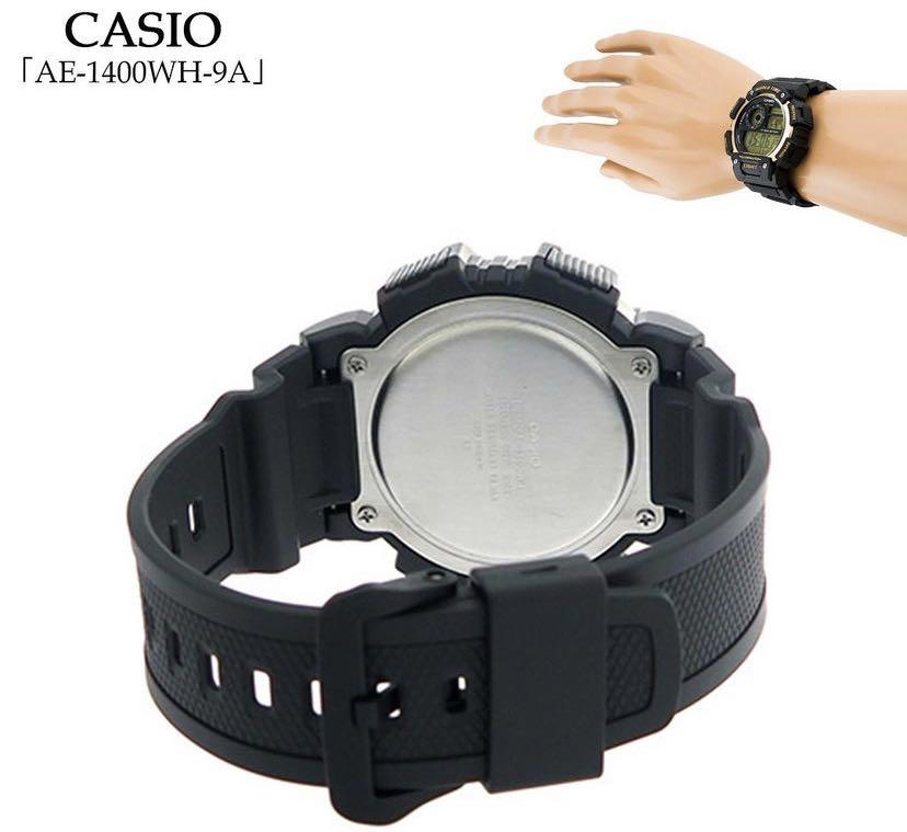 Casio Illuminator AE-1400WH-9A Digital Quartz Watch AE1400WH-9A Black ...