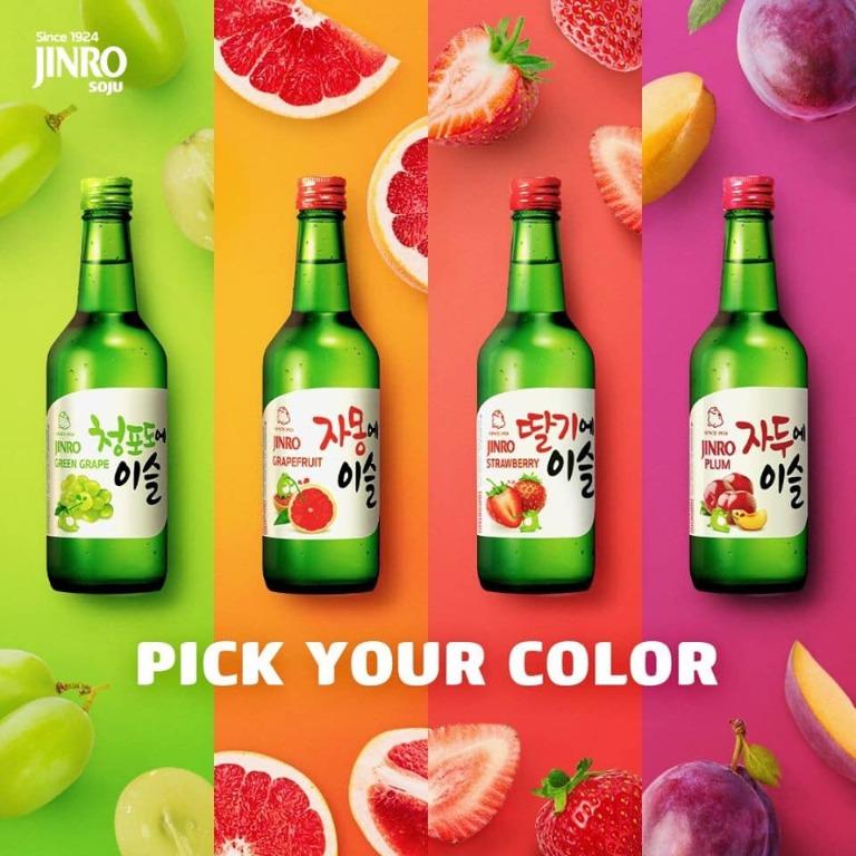 Jinro Soju (Assorted Flavors), Food & Drinks, Alcoholic Beverages on Carousell