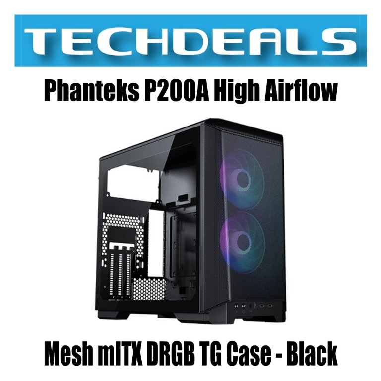 Phanteks P200A High Airflow Mesh mITX DRGB TG Case - Black, Computers ...