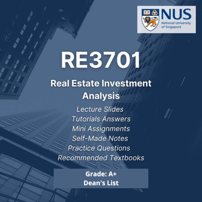 RE3701 Real Estate Investment Analysis NUS, Books & Stationery ...