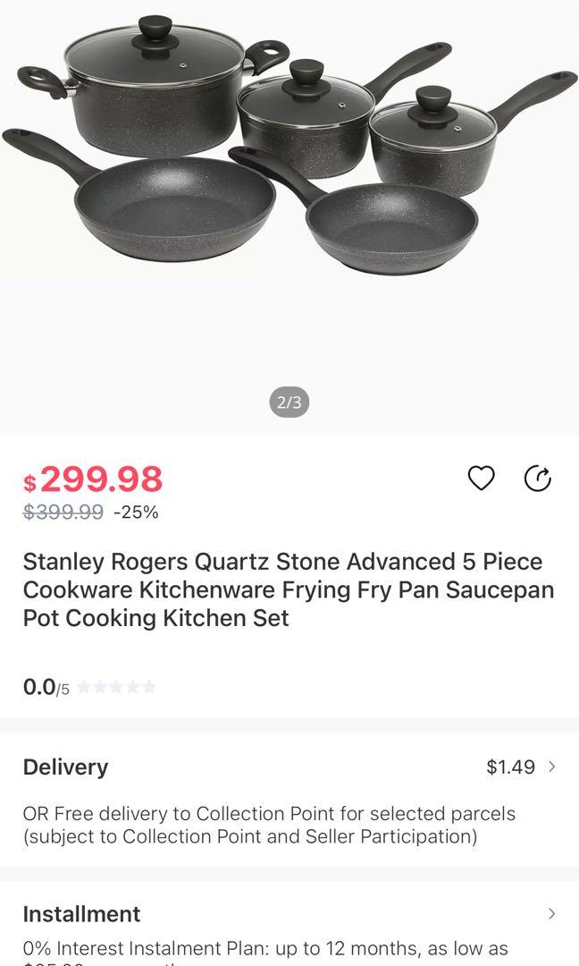 Stanley Rogers Quartz Stone Advanced Cookware Set 5 Piece, 8 pieces ...