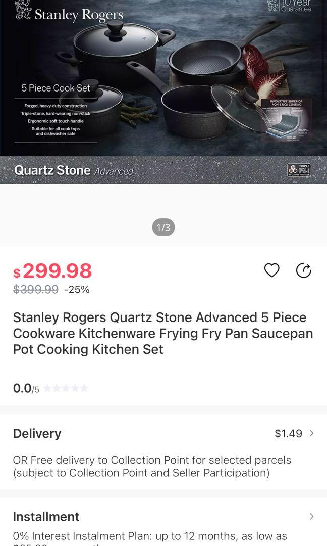Stanley Rogers Quartz Stone Advanced Cookware Set 5 Piece, 8 pieces ...