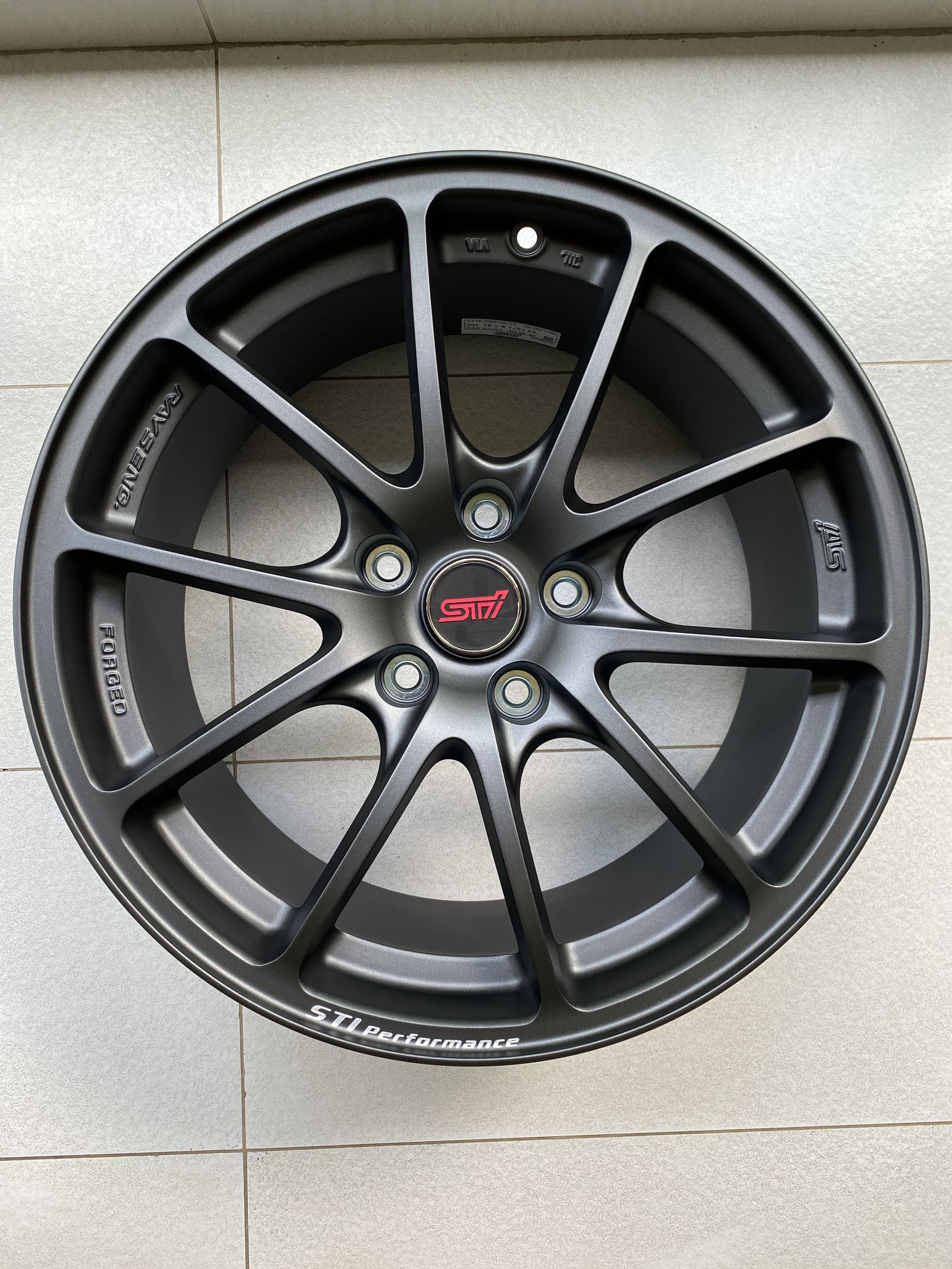 STI Forge rims by Rays Japan, Car Accessories, Tyres & Rims on Carousell