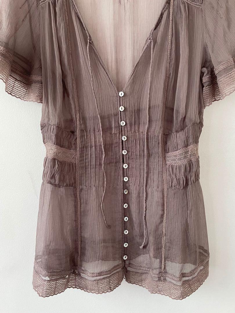 ZARA Woman Sheer Top, Women's Fashion, Tops, Blouses on Carousell