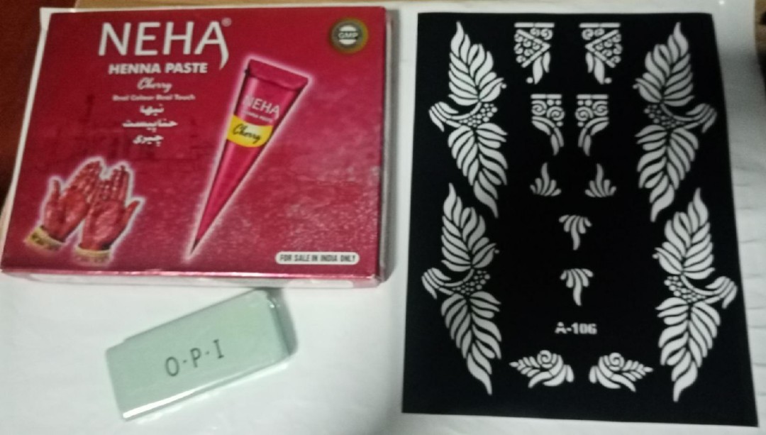 1 Box Neha Cherry + 1 Henna Sticker #inaikuku#inaimerah#hennatemplate# ...